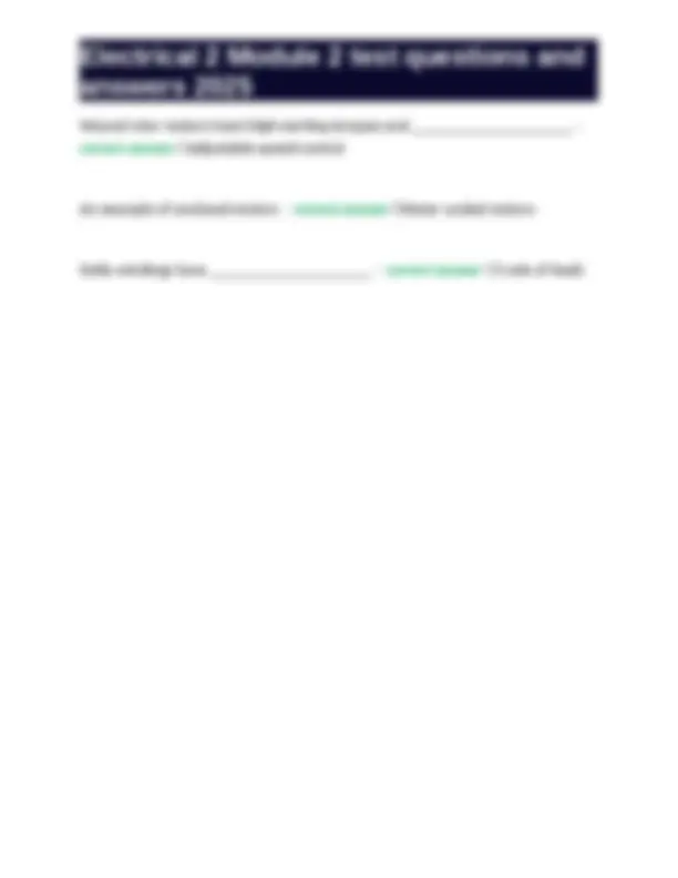 Electrical Engineering Concepts: Test Questions and Answers | Exams ...