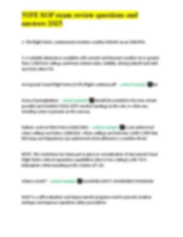 NIFE SOP exam review questions and answers 2025. | Exams Nursing | Docsity
