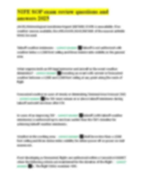 NIFE SOP exam review questions and answers 2025. | Exams Nursing | Docsity