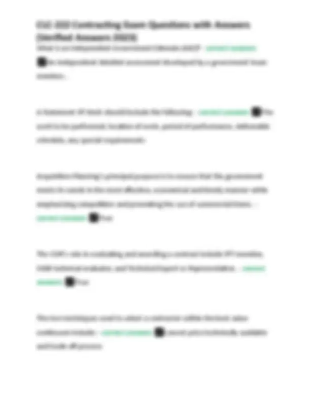 CLC-222 Contracting Exam Questions with Answers (Verified Answers 2023 ...