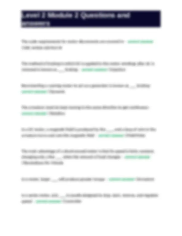 Level 2 Module 2 Questions and answers | Exams Nursing | Docsity