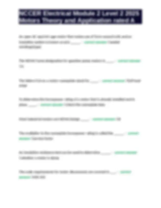 NCCER Electrical Module 2 Level 2: Motors Theory and Application ...