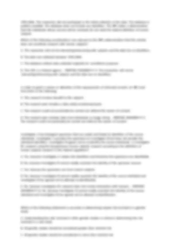 CITI Training, Modules 1-24 (Biomedical Research) Exam questions with ...