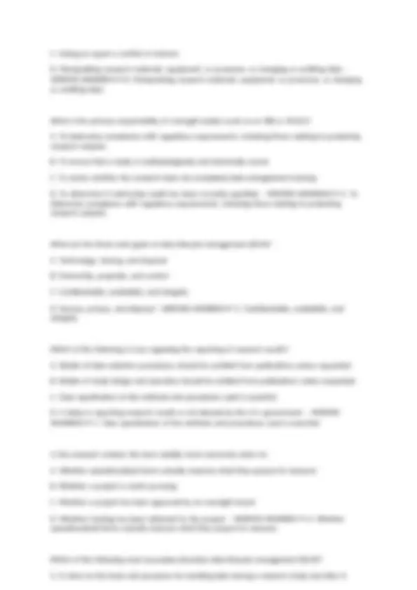 CITI Training, Modules 1-24 (Biomedical Research) Exam questions with ...