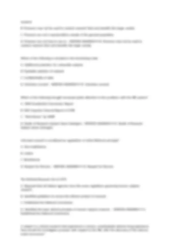 CITI Training, Modules 1-24 (Biomedical Research) Exam questions with ...