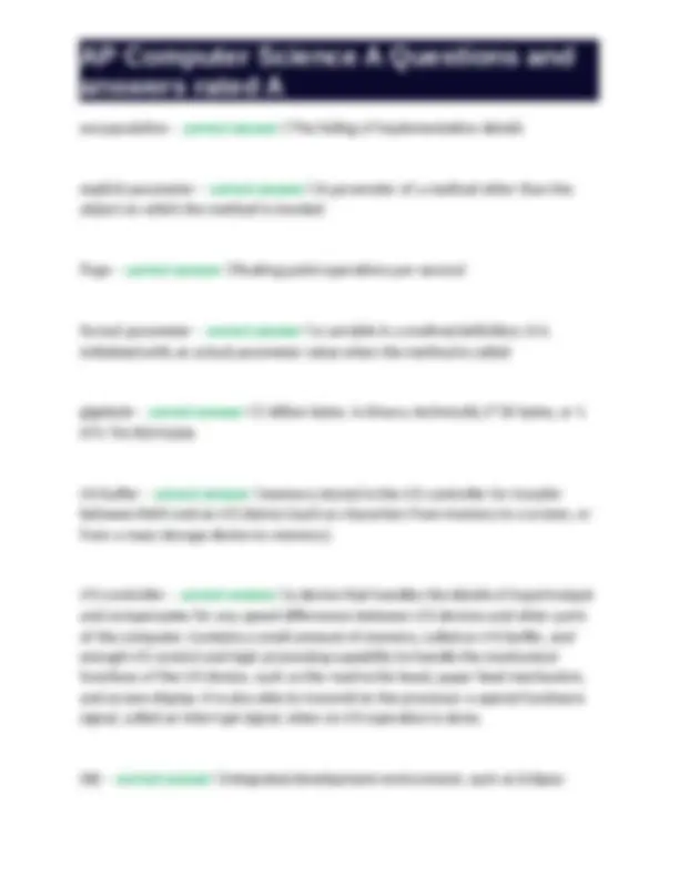 AP Computer Science A Glossary of Terms: Definitions and Explanations ...