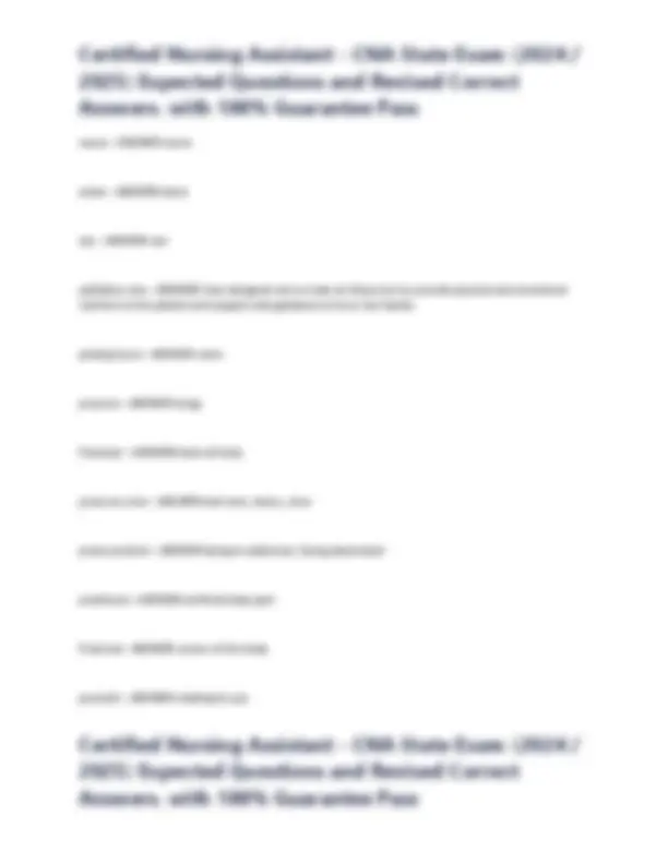 Certified Nursing Assistant - CNA State Exam (2024 / 2025) Expected ...