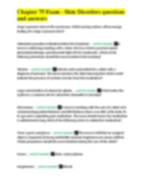 Chapter 75 Exam - Skin Disorders questions and answers. | Exercises ...