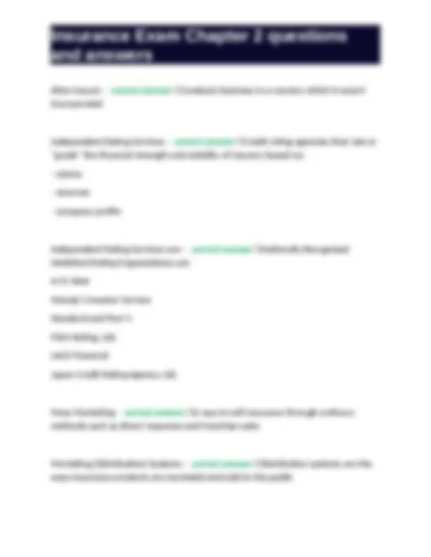 Insurance Exam Chapter 2 questions and answers | Exams Insurance law ...