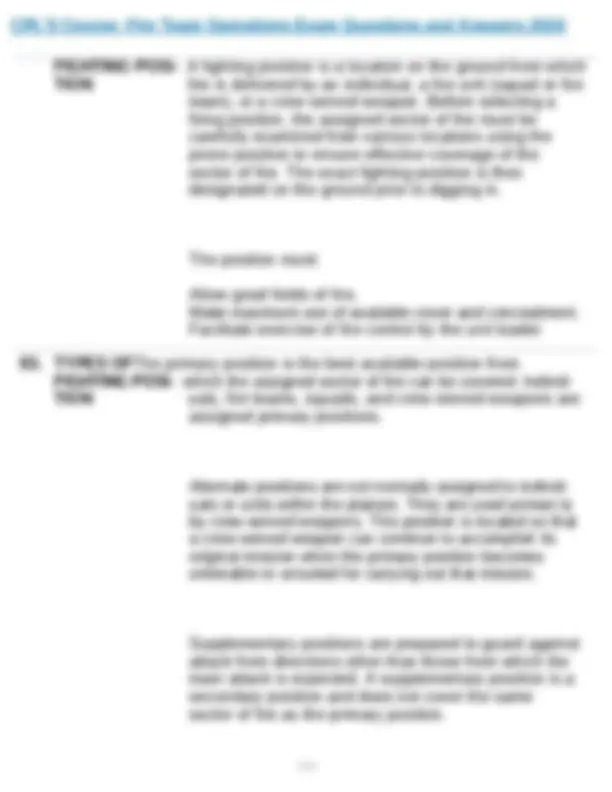CPL'S Course Fire Team Operations Exam Questions and Answers | Exams ...