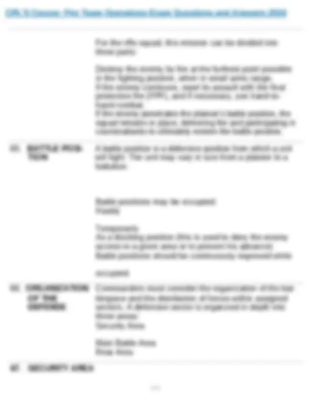 CPL'S Course Fire Team Operations Exam Questions and Answers | Exams ...