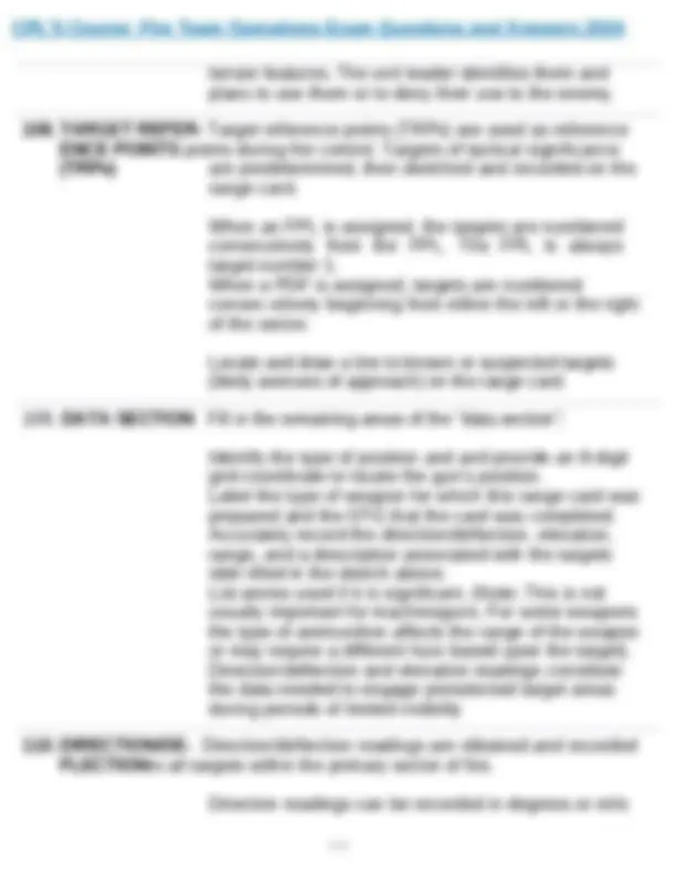 CPL'S Course Fire Team Operations Exam Questions and Answers | Exams ...