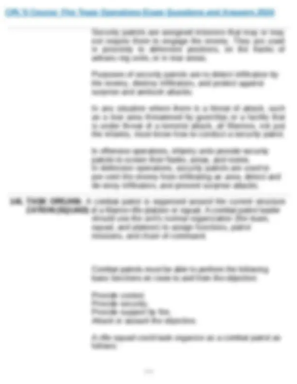 CPL'S Course Fire Team Operations Exam Questions and Answers | Exams ...
