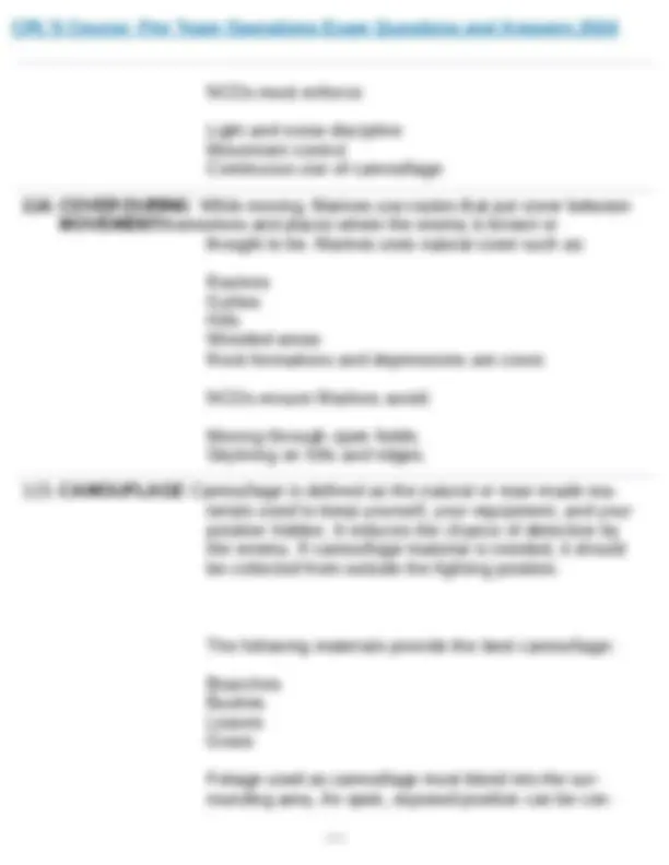 CPL'S Course Fire Team Operations Exam Questions and Answers | Exams ...