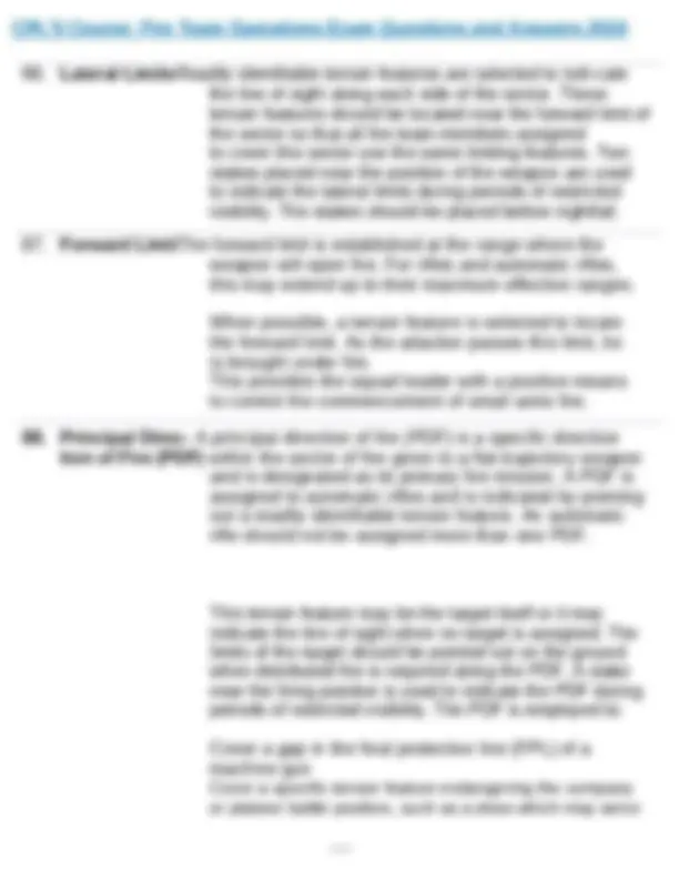 CPL'S Course Fire Team Operations Exam Questions and Answers | Exams ...