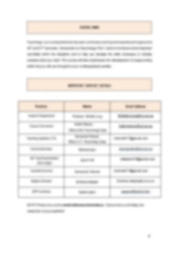 Course Outline of Psychology | Lecture notes Psychology | Docsity