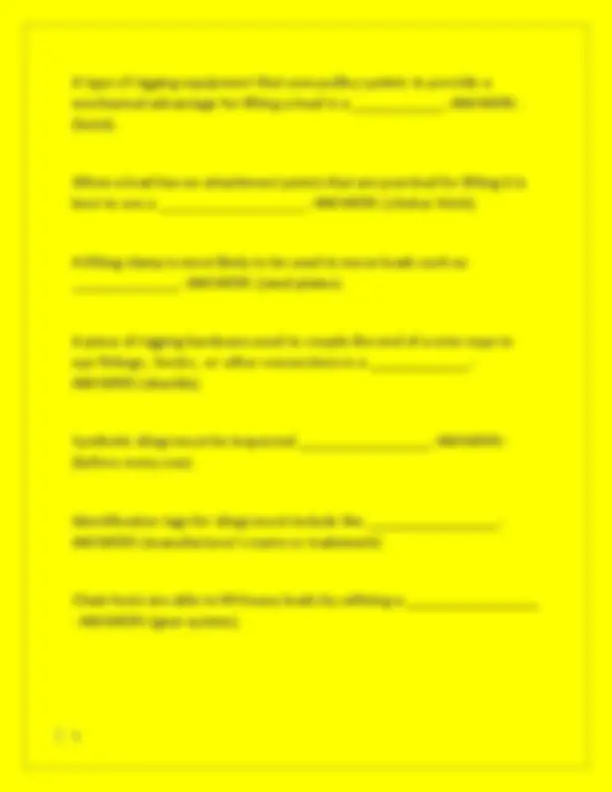 MODULE 6 NCCER INTO TO BASIC RIGGING QUESTIONS AND ANSWERS 2025 | Exams ...