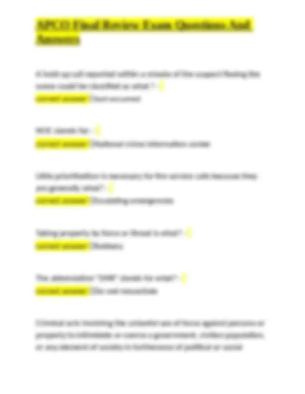 APCO Final Review Exam Questions And Answers | Exams Computer Networks | Docsity