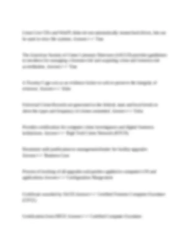 Computer Forensics Chapter 2 questions with correct answers | Exams Computer Science | Docsity