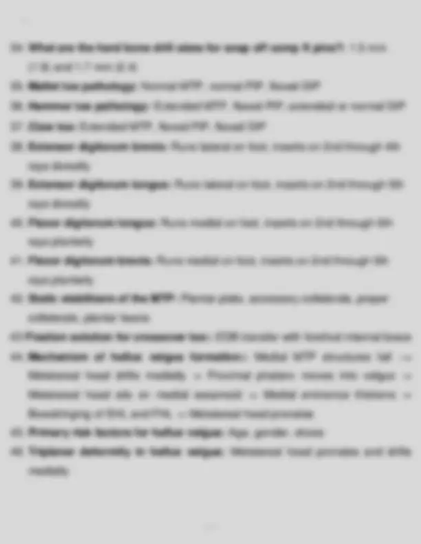 DEX IOT DAY 4 TEST - MIDFOOT & FOREFOOT 70+ QUESTIONS AND ANSWERS WELL ...