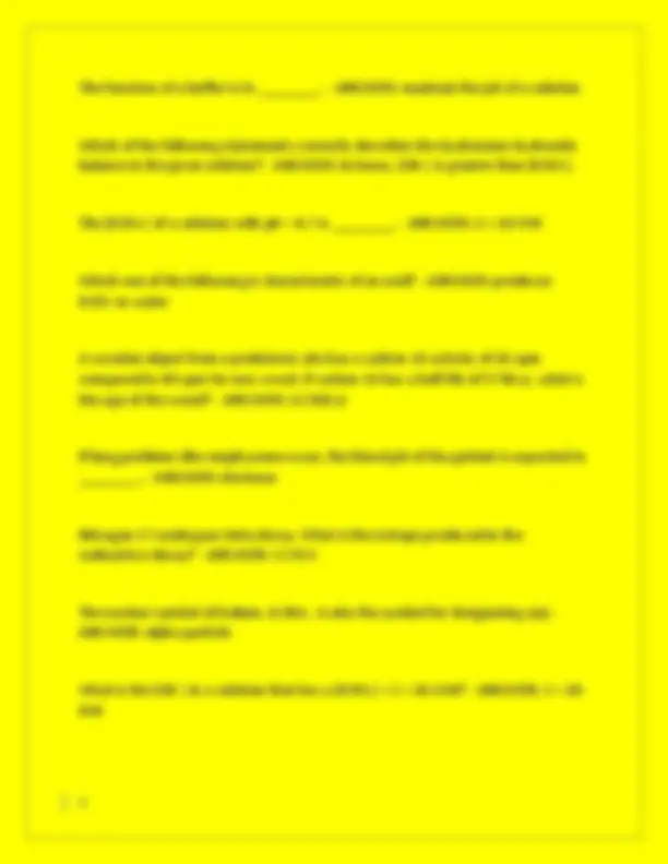 Chemistry 103 Exam 5: Practice Questions and Answers | Exams Chemistry ...