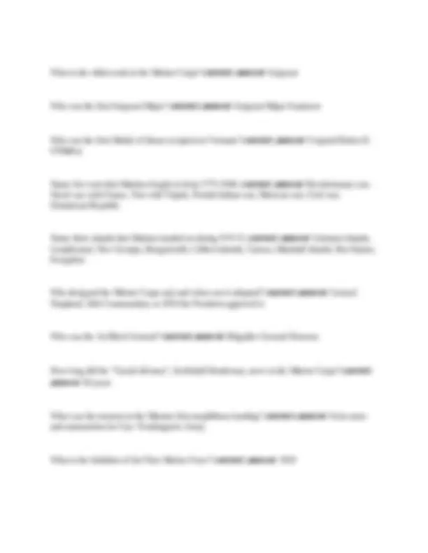 USMC Knowledge: History, Traditions, and Key Events | Exams Law | Docsity