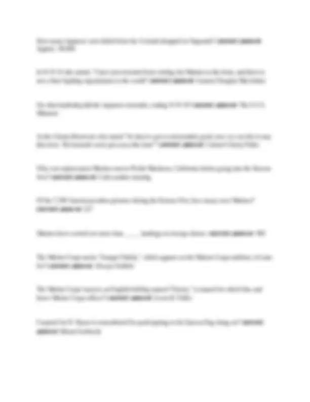 USMC Knowledge: History, Traditions, and Key Events | Exams Law | Docsity