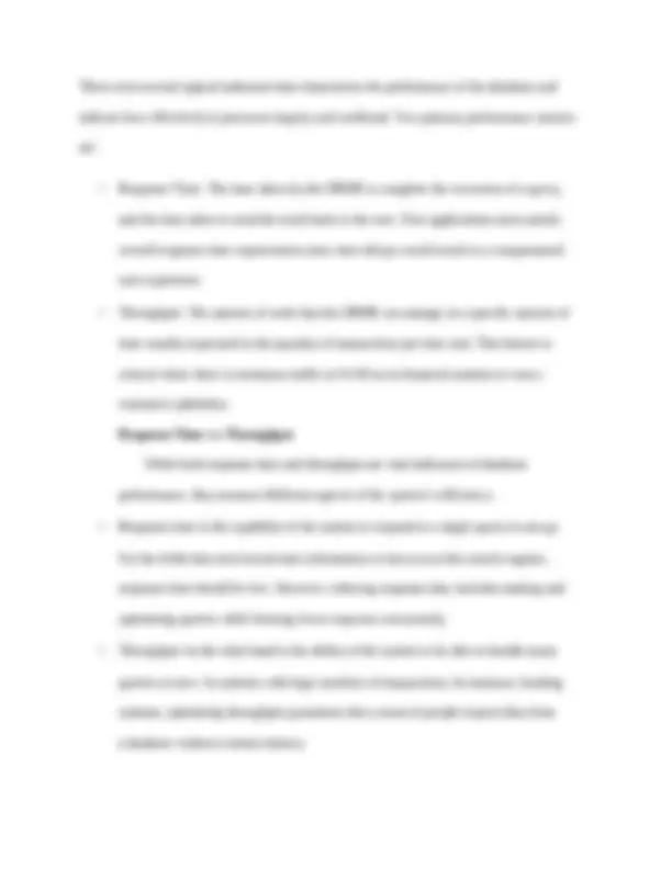 Sym 400- Database Optimization and Performance Tuning Paper:Introduction to Database Struc ...