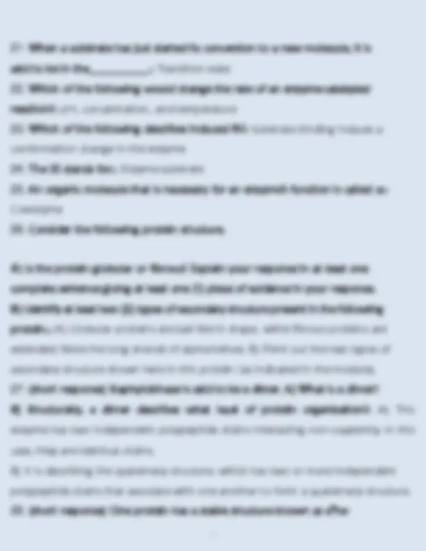 Biochemistry Module 3 Exam.pdf | Exams Nursing | Docsity