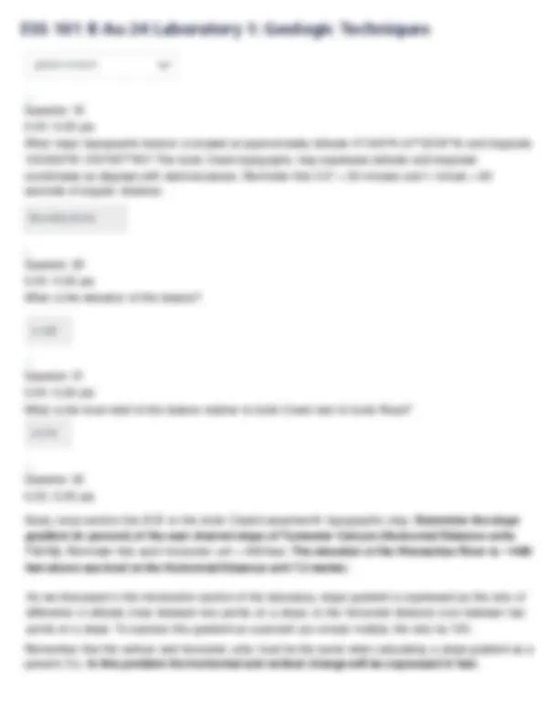 ESS 101 B Au 24 Laboratory 1: Geologic Techniques | Exams Engineering ...