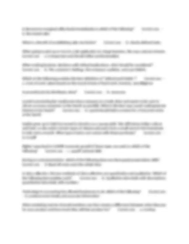 DECA Practice Exam 100 questions and Answers | Exams Nursing | Docsity