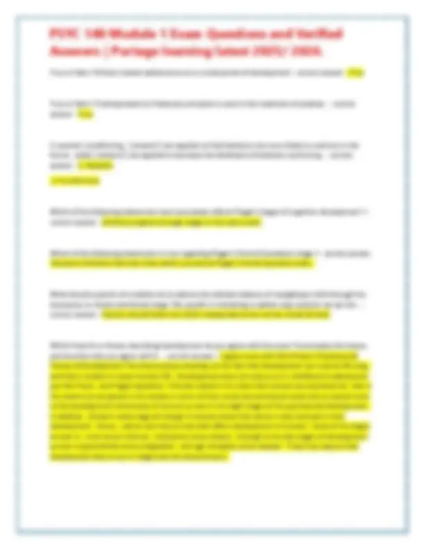 PSYC 140 Module 1 Exam Questions and Verified Answers | Portage ...