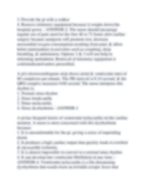 Cardiac NCLEX Practice Exam: Questions and Answers with Rationales ...