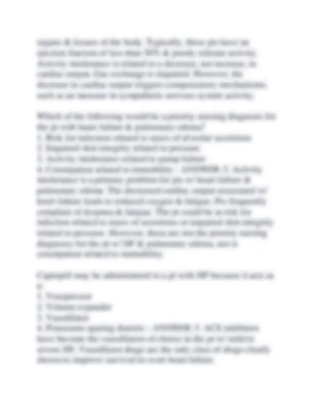 Cardiac NCLEX Practice Exam: Questions and Answers with Rationales ...