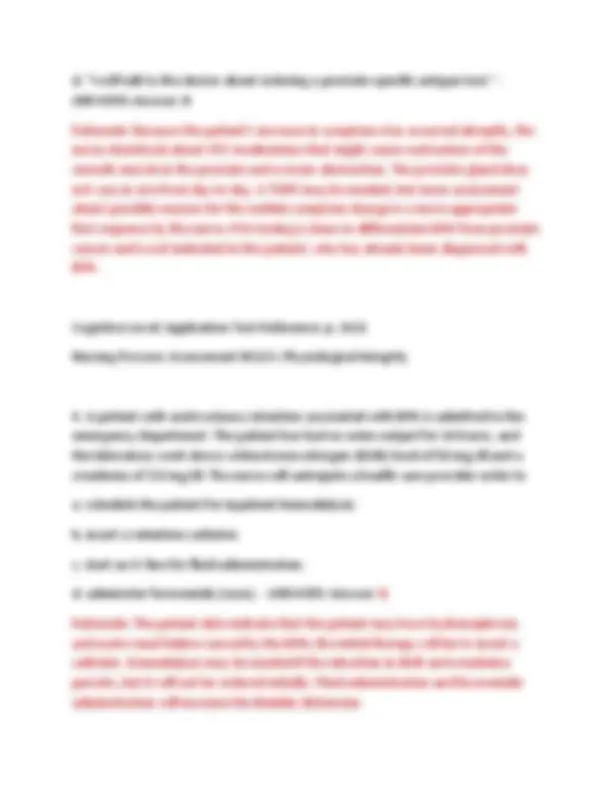 Benign Prostatic Hyperplasia (BPH) NCLEX Exam Questions and Answers ...