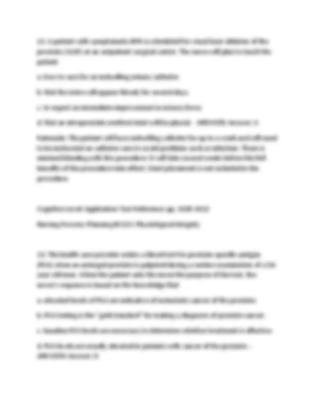 Benign Prostatic Hyperplasia (BPH) NCLEX Exam Questions and Answers ...