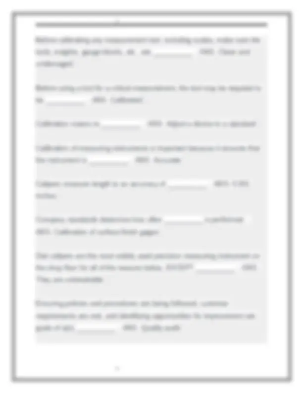 MSSC Test 3 (Through Quality Inspections and Audits) Latest Edition ...