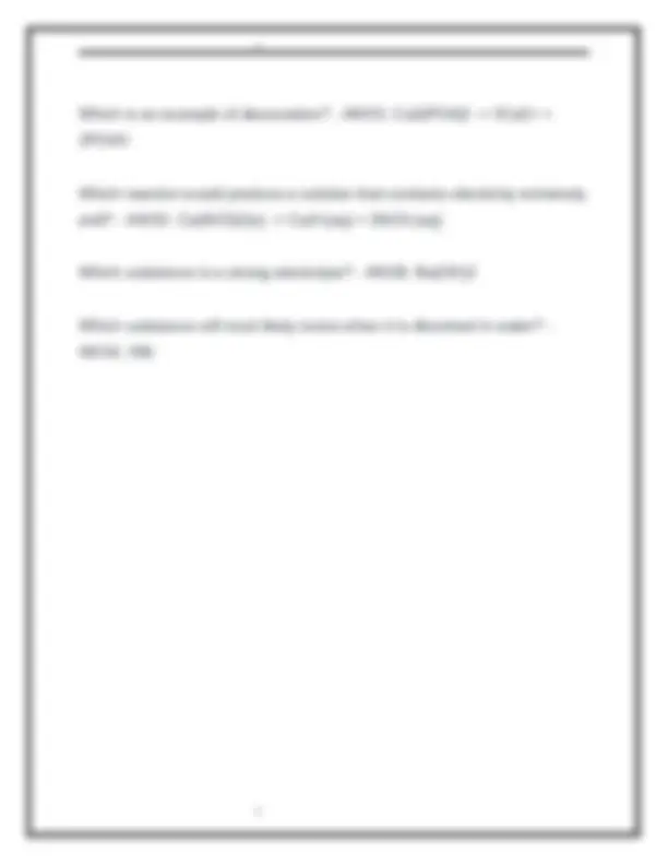 Reactions in Aqueous Solutions Quiz Latest 2025. Graded A | Exams ...