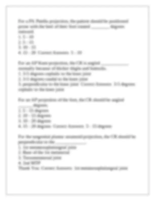 Radiology Exam 2 Preparation Questions: Ankle, Foot, and Knee | Exams ...