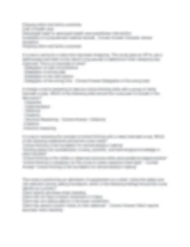 EXAM 1 NURS 300 Clinical Judgement & Priority Setting Frameworks, NURS ...