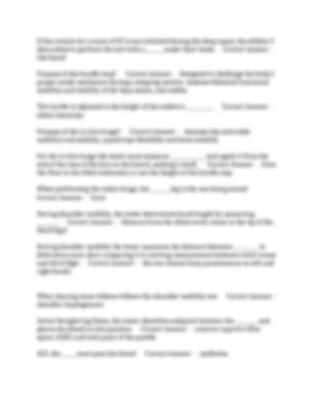 FMS Test - Questions And Expert Answers | Exams Nursing | Docsity