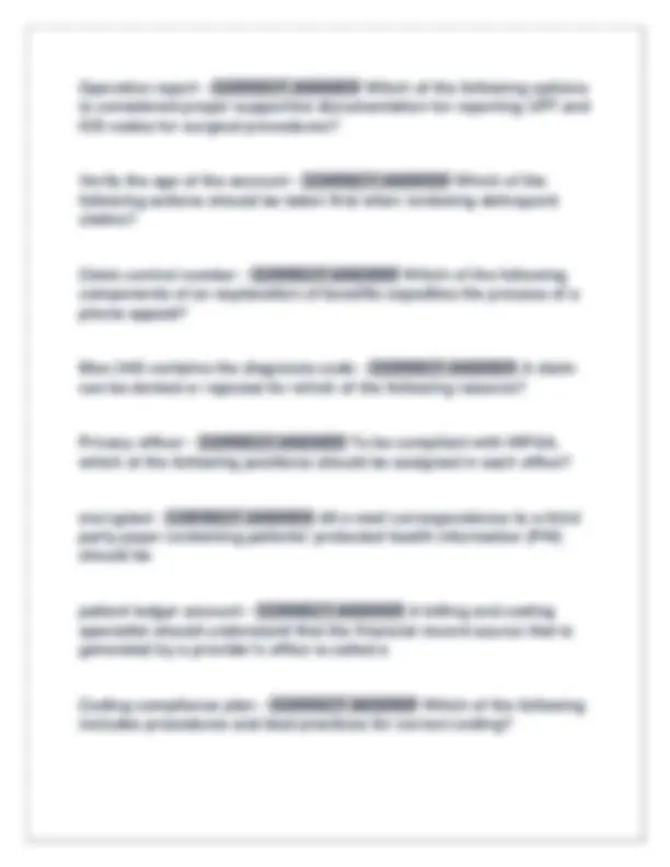 NHA BILLING AND CODING PRACTICE TEST (CBCS) CBCS EXAM Questions with ...