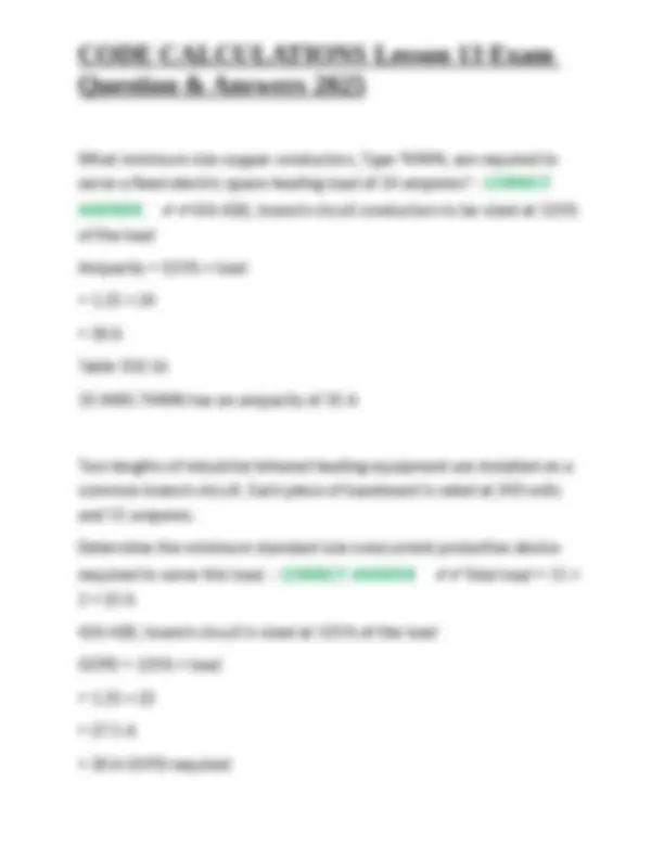 CODE CALCULATIONS Lesson 13 Exam Question & Answers 2025 | Exams ...