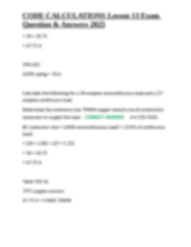 CODE CALCULATIONS Lesson 13 Exam Question & Answers 2025 | Exams ...