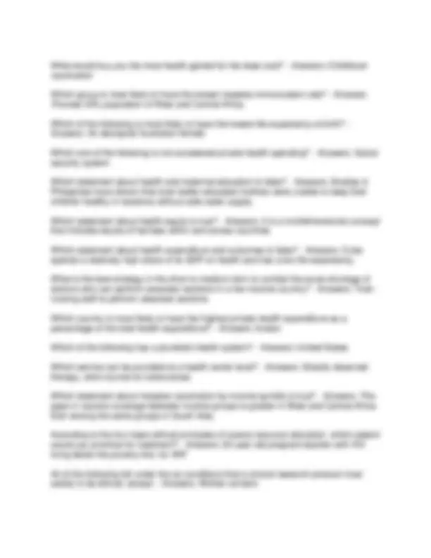 GHP EXAM 1 (QUIZZES 1-5) QUESTIONS & ANSWERS | Exams Social Sciences ...