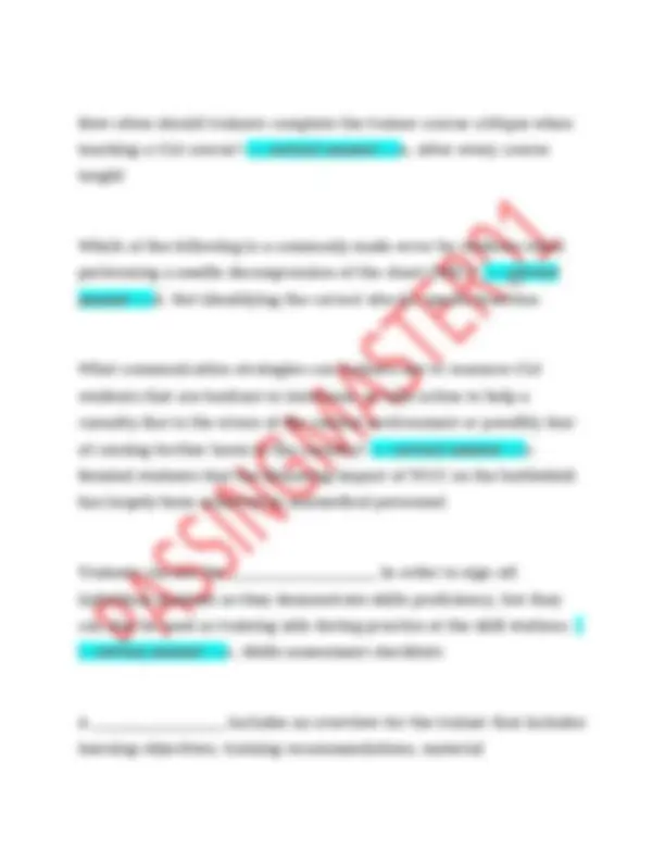 TCCC-CLS Train-the-Trainer Online Course Questions with verified ...