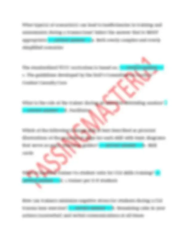 TCCC-CLS Train-the-Trainer Online Course Questions with verified ...