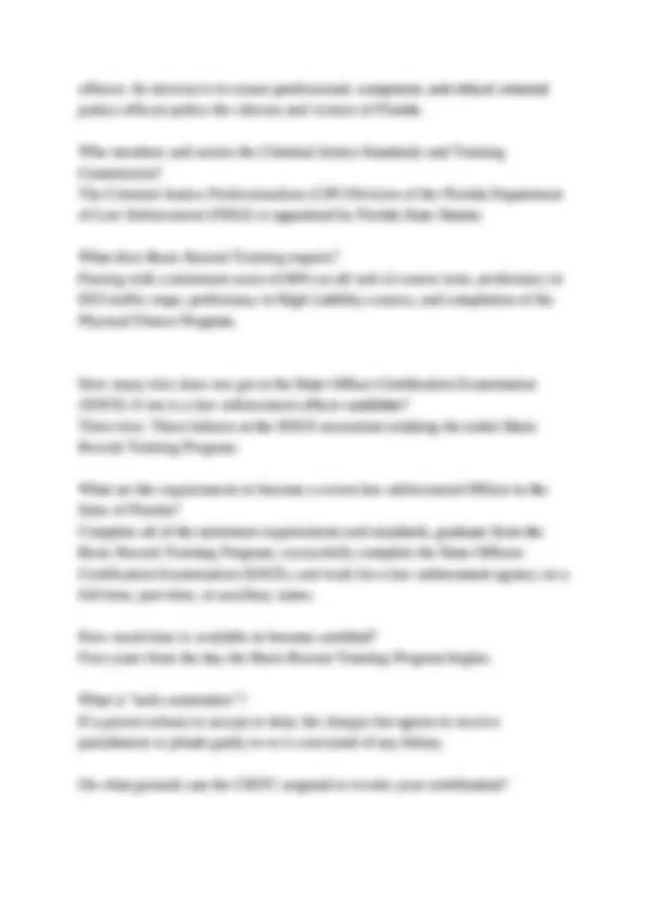 Florida Law Enforcement SOCE Study Guide: Questions & Answers | Exams ...