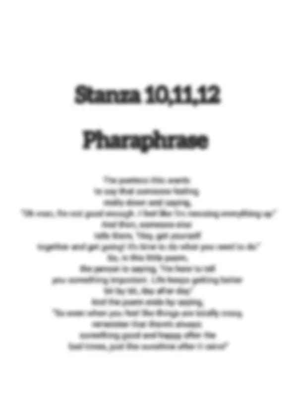 Sunshine After rain poem paraphrase by Brenda winders | Lecture notes ...