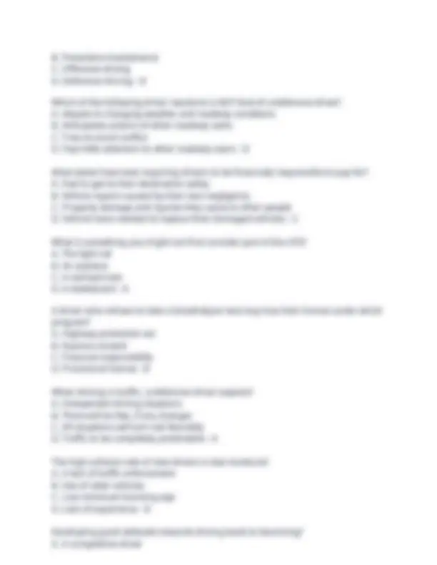 Drive Safe Permit Test complete update exam questions and answers ...